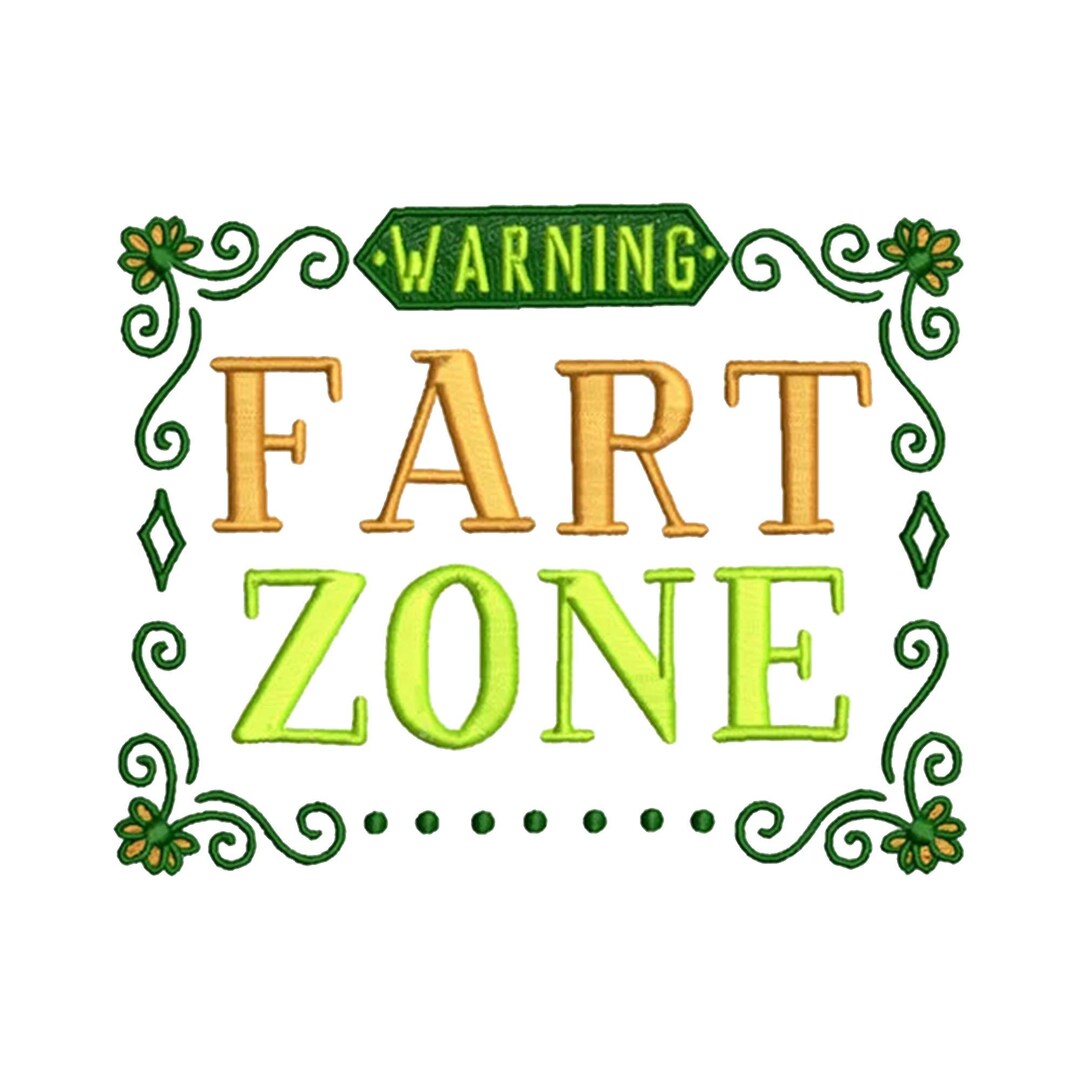 Cheeky: Funny 'fart Zone' Quote - DIY Embroidery Pattern for Humorous ...