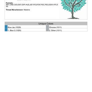 Blue Tree - Machine Embroidery Design - 2 Sizes - Etsy