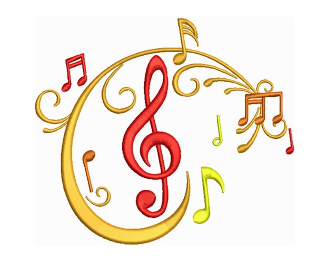 Music Treble Clef Machine Embroidery Design / Music Note - Etsy