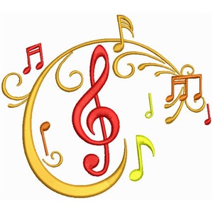 Music Treble Clef Machine Embroidery Design / Music Note Embroidery ...