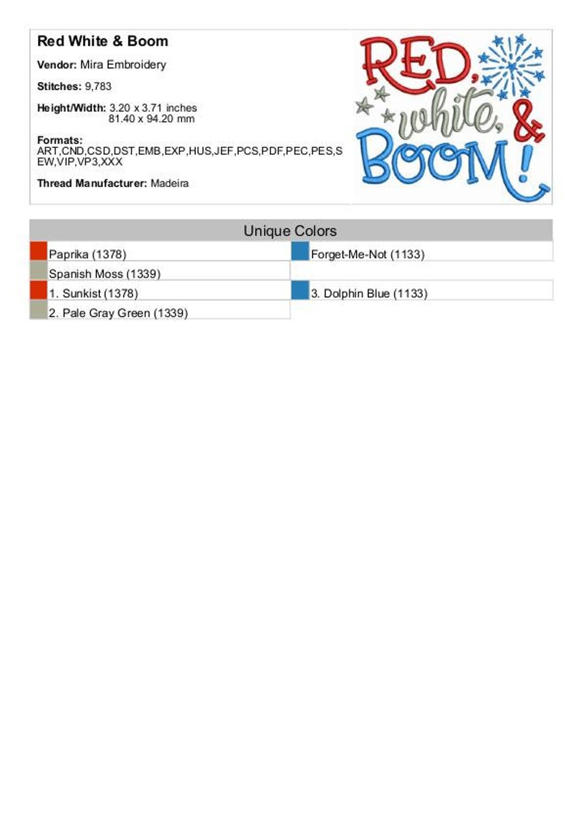 Red White & Boom Machine Embroidery Design /USA Embroidery - Etsy