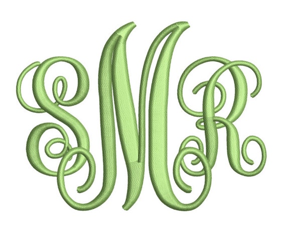 Vine Monogram Embroidery Font