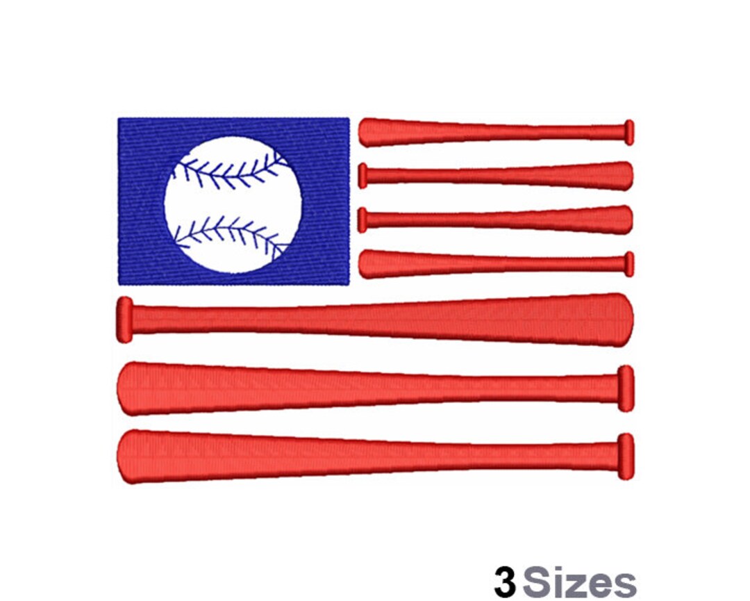 Baseball Flag - Machine Embroidery Design - 3 Sizes - Etsy