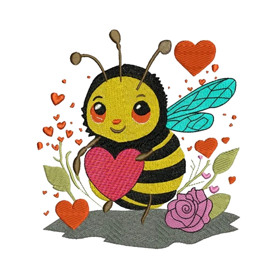 Valentine's Day Bumblebee - Machine Embroidery Design - Etsy