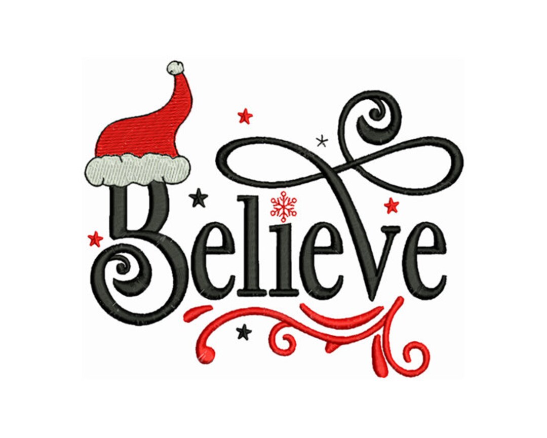 Believe - Machine Embroidery Design - 2 Sizes - Etsy