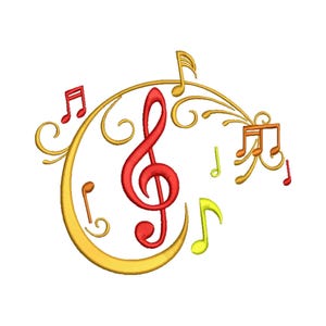Music Treble Clef - Machine Embroidery Design / Music Note Embroidery ...