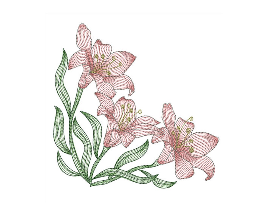 Machine Embroidery Design Flowers, Lilly Flower Embroidery Designs ...