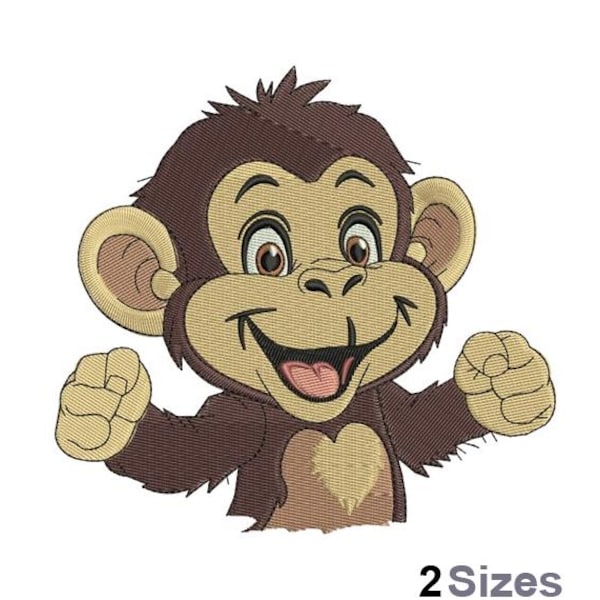 Monkey Embroidery Design - Etsy
