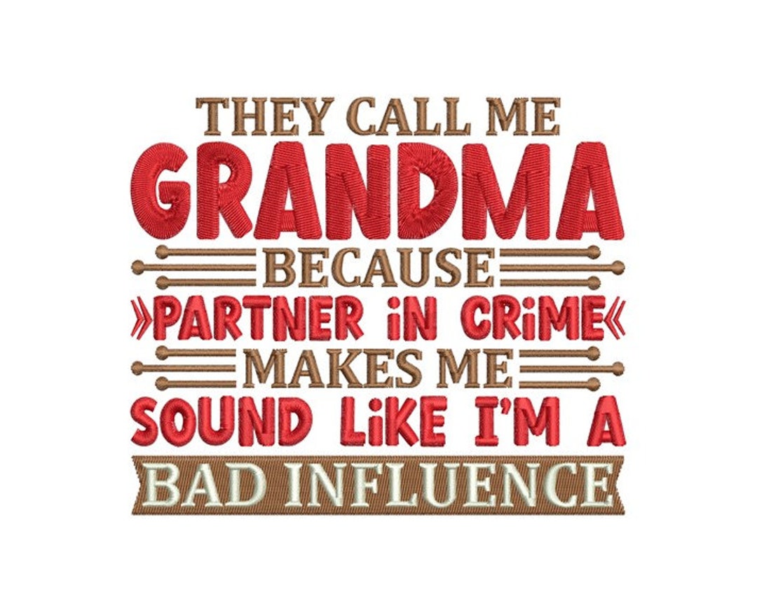 Cute 'call Me Grandma' Saying - Grandma Gift -DIY Embroidery - Custom ...