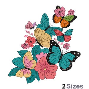 Colorful Butterfly Embroidery - Butterfly Embroidery - Floral ...