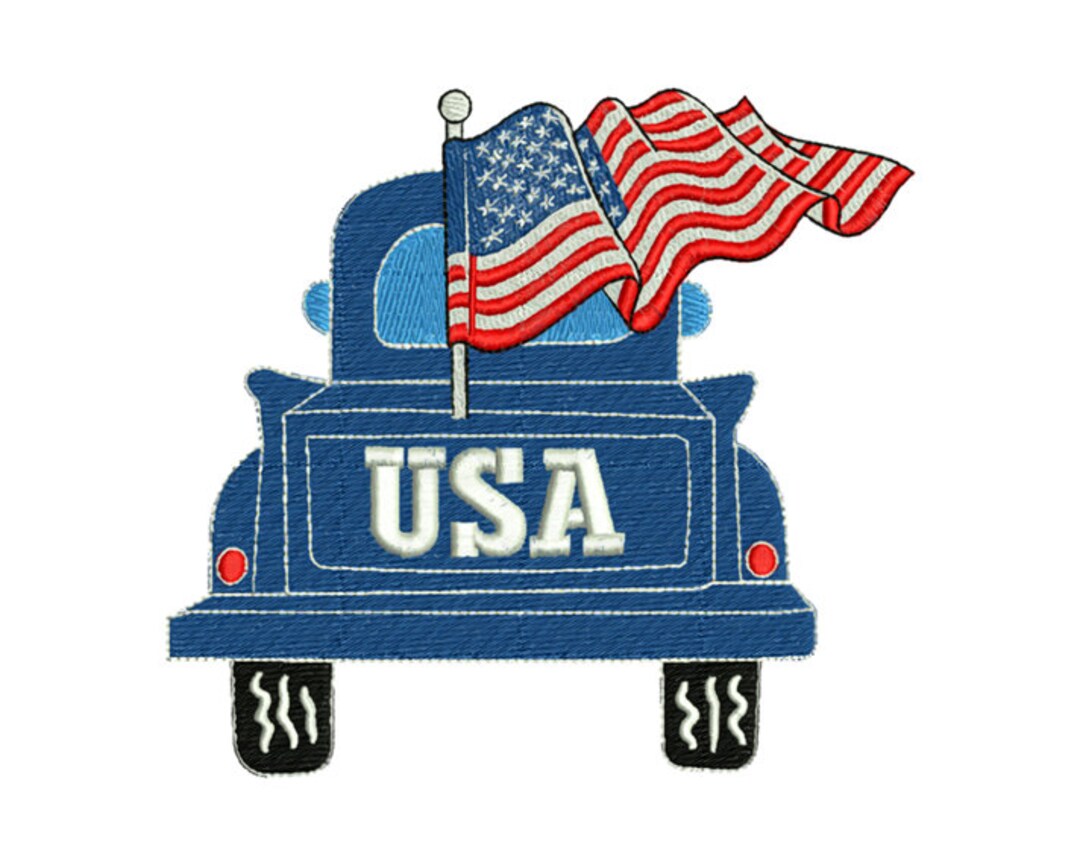 Usa Pickup - Car Embroidery - USA - Machine Embroidery Design - Digital ...