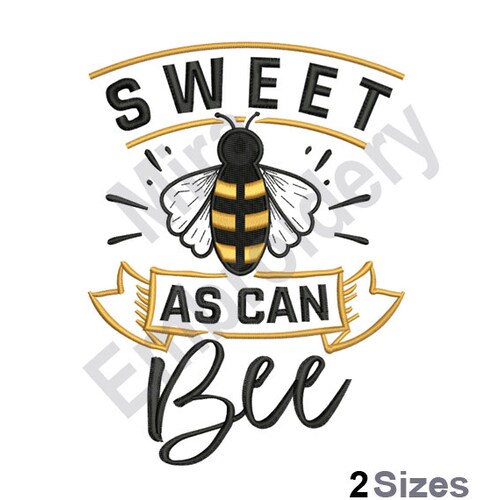 Sweet as Can Bee Embroidery Design - Etsy