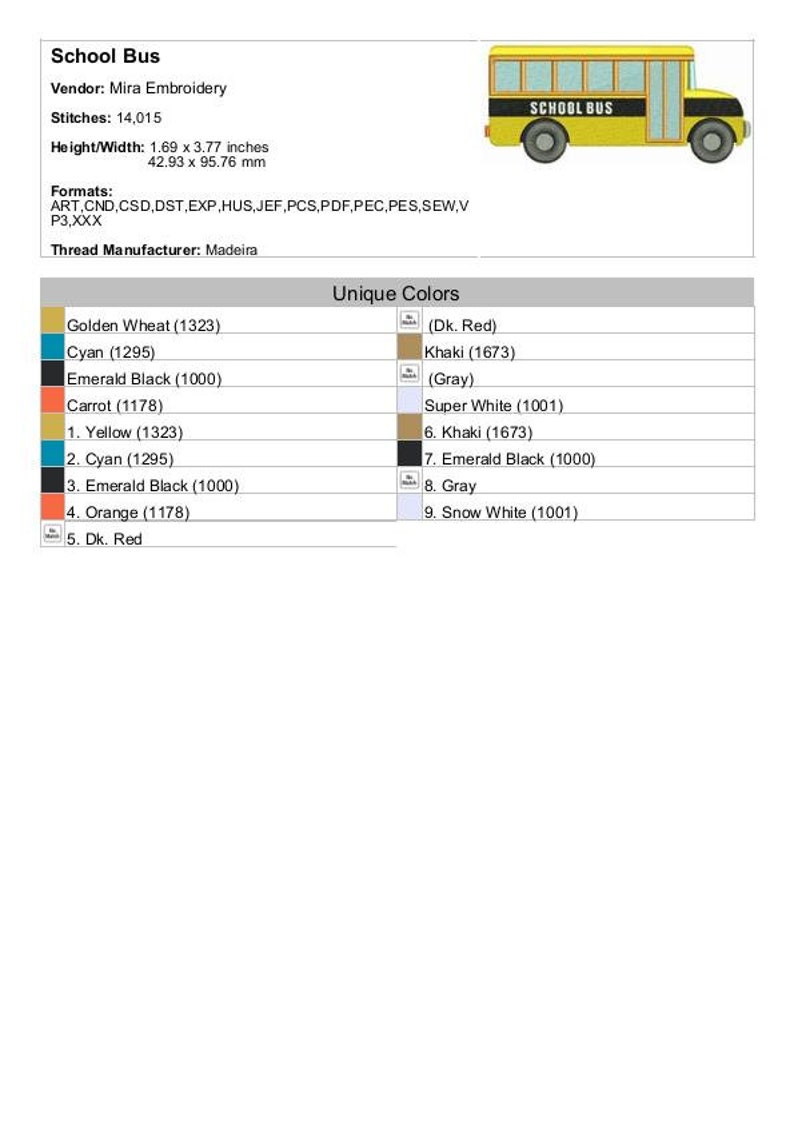 School Bus - Machine Embroidery Design - 2 Sizes - Etsy