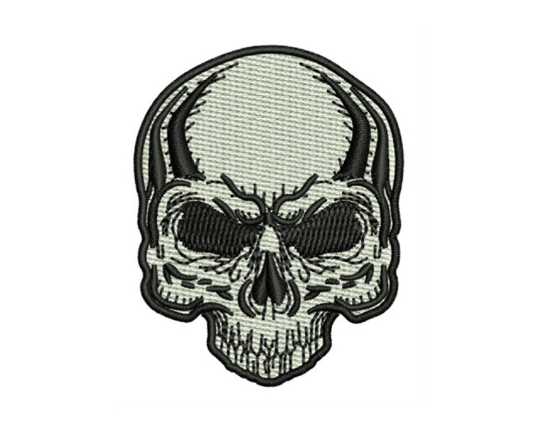 Edgy Skull - Skull Embroidery - Gothic Home Decor or DIY Clothing ...