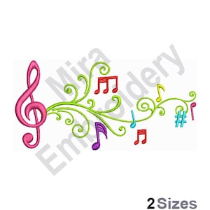 Musical Notes - Machine Embroidery Design / Treble Clef Embroidery ...