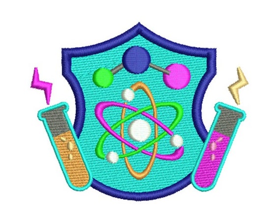 Science Crest Machine Embroidery Design Badge Embroidery - Etsy UK