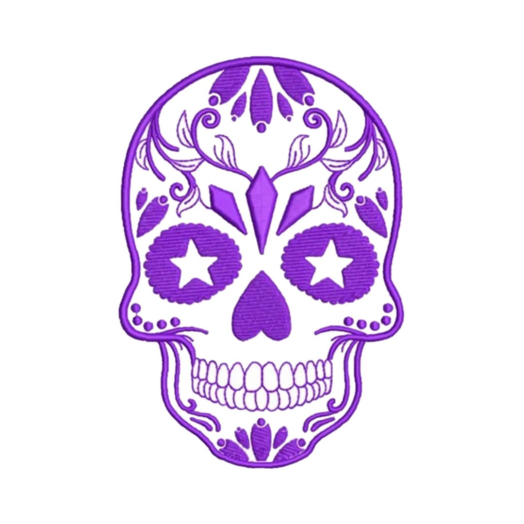 Decorated Skull - Machine Embroidery Design / Colorful Floral Skull ...