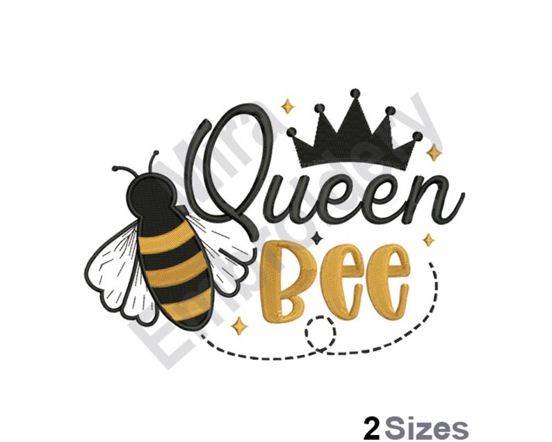 Queen Bee Machine Embroidery Design, Queen Embroidery Designs, Crown ...