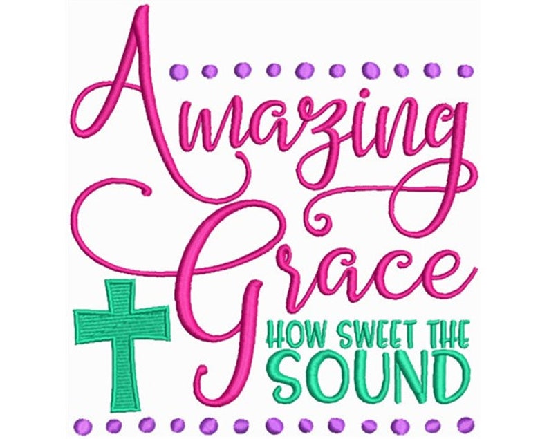 Amazing Grace Embroidery / Celtic Woman Machine Embroidery | Etsy