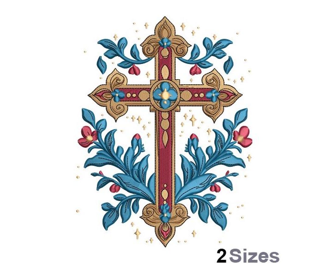 Ornate Cross Embroidery - Cross Embroidery - Calvary Embroidery ...