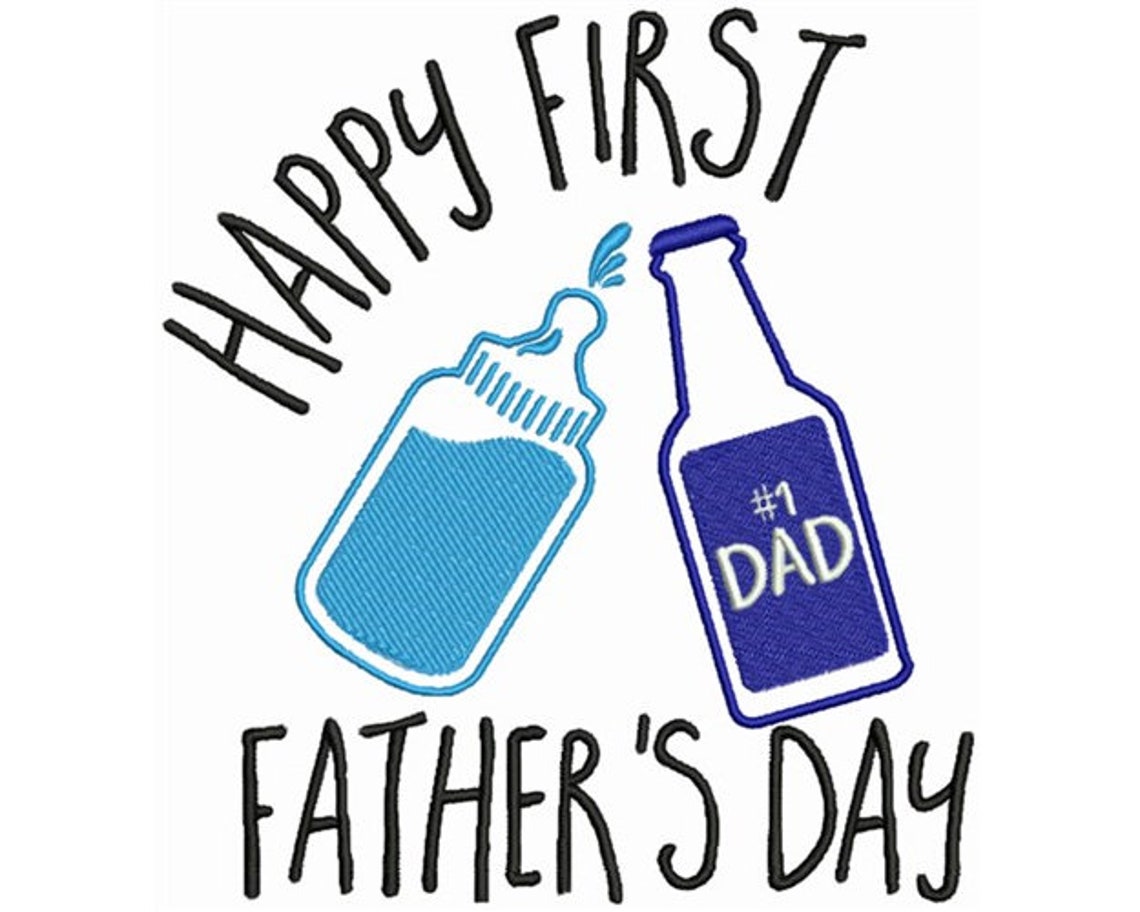 Happy First Father's Day Machine Embroidery Design / | Etsy