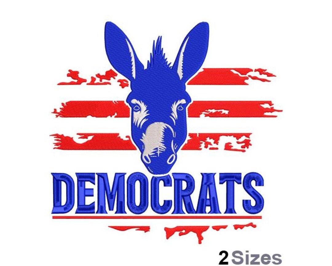Democrats Donkey Embroidery - Donkey Embroidery - Politics Embroidery ...