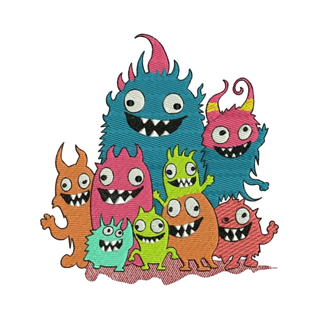 Adorable Monster Embroidery - Cute Embroidery - Playful Embroidery ...