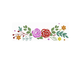 Rose Flower Border Embroidery Design Creative Border Corner Machine ...