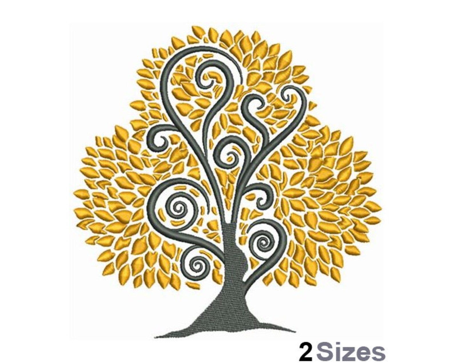 Yellow Tree - Machine Embroidery Design - 2 Sizes - Etsy