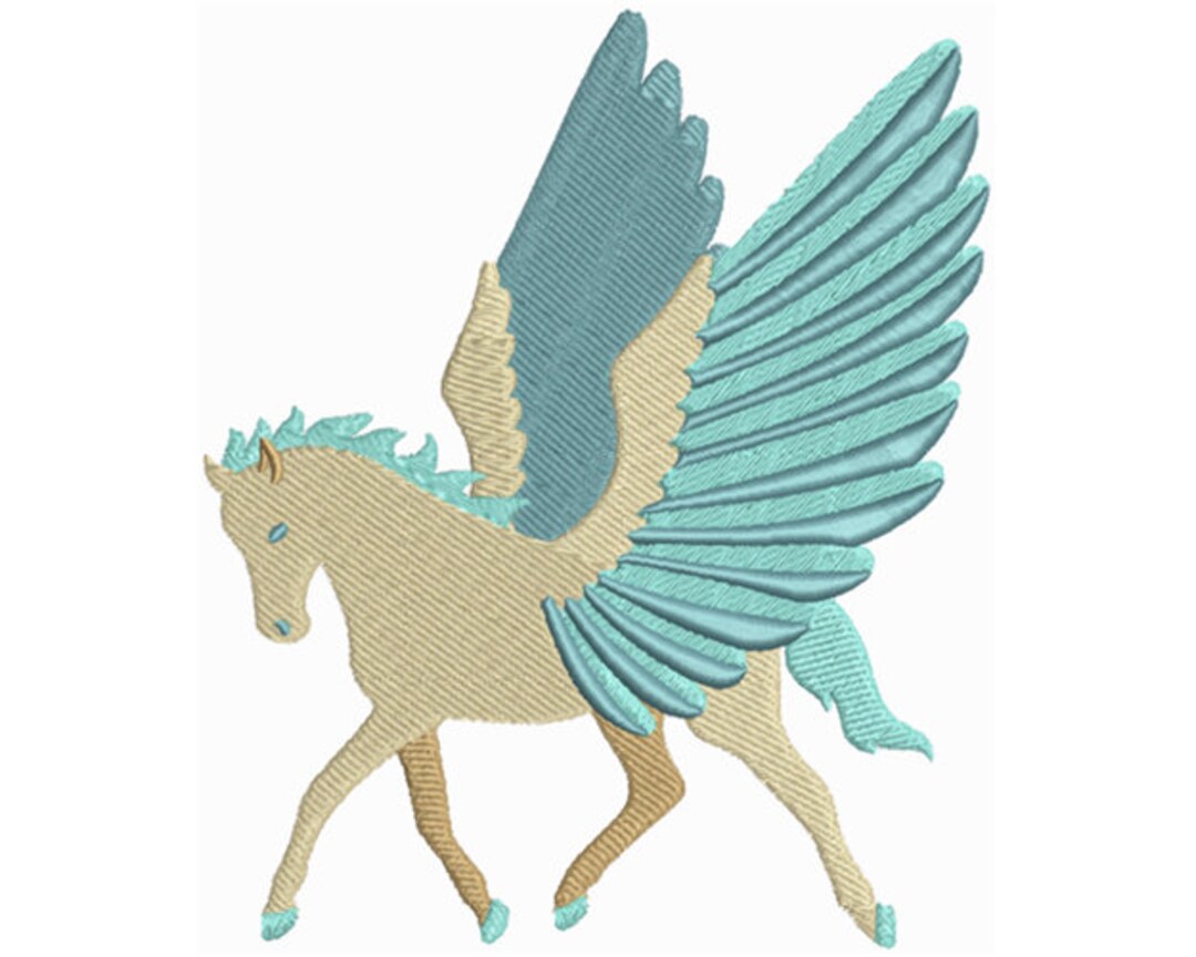 Pegasus Machine Embroidery Design / Flying Horse Embroidery - Etsy