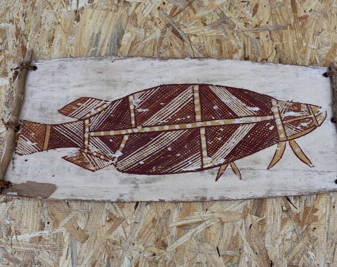 Australian, Aboriginal Ochre Bark Painting, Anchor Barrbuwa, OENPELLI ...