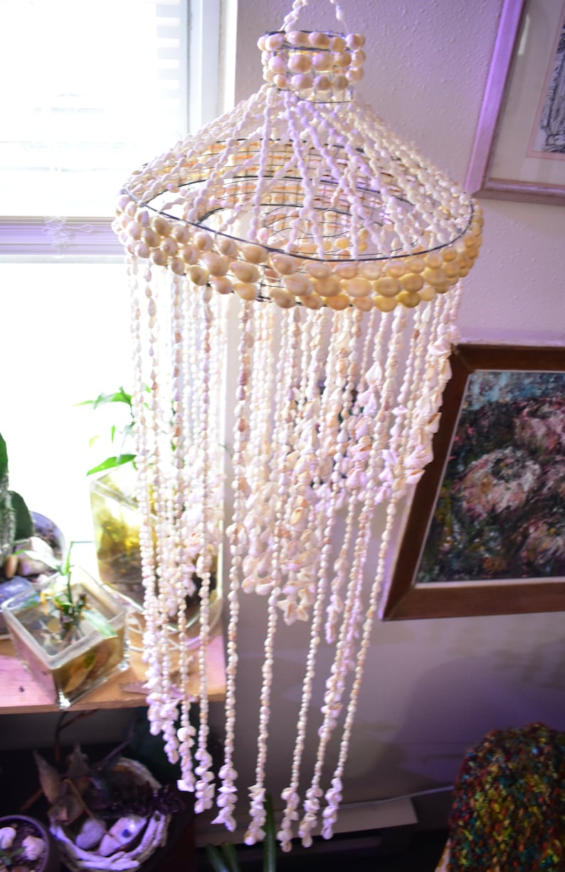 Vintage Cowrie Sea Shells Cascading Hand Made Chandelier - Etsy