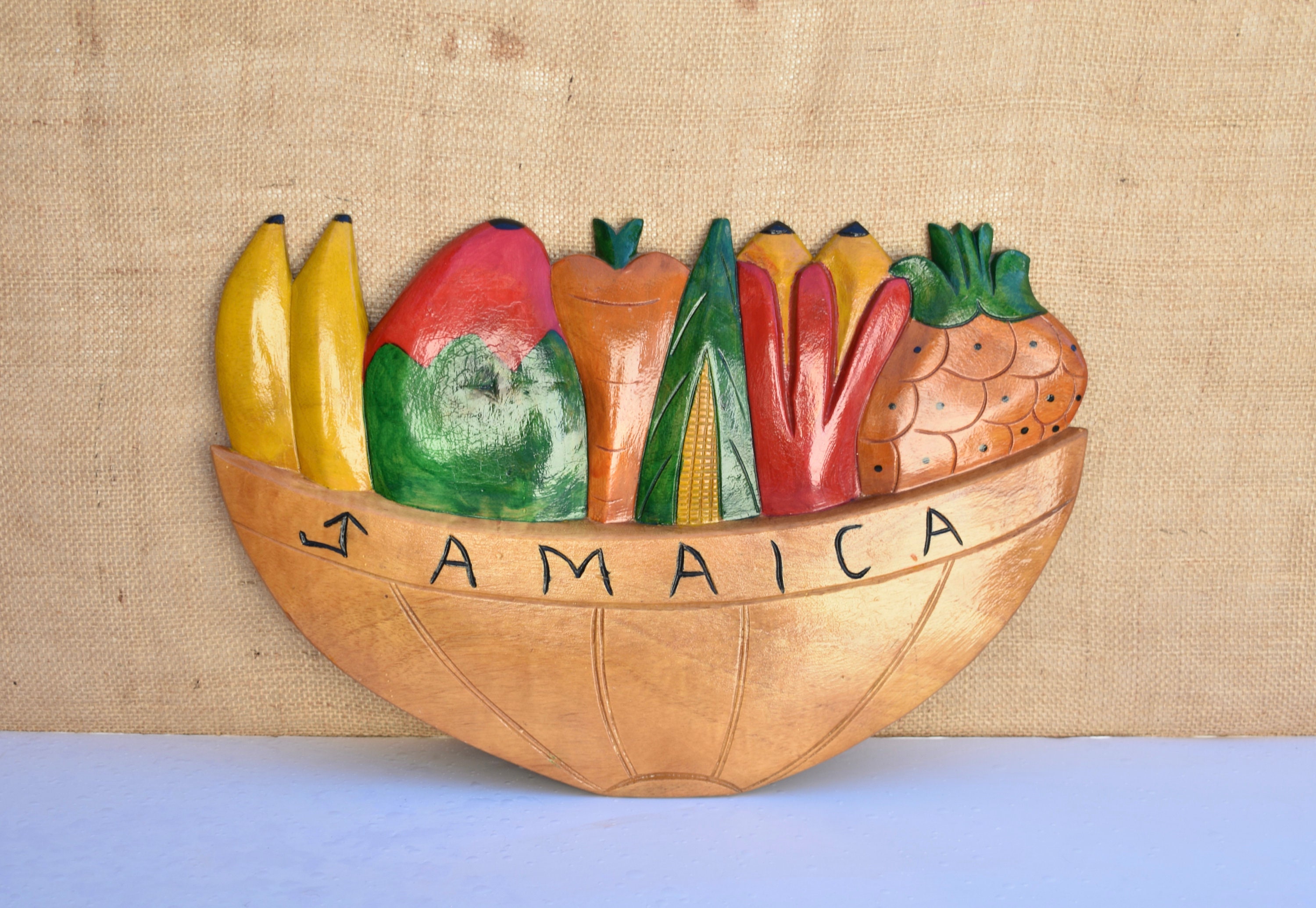Colorful Fruit Mid Century Jamaican Hand Carved & Painted 3D - Etsy