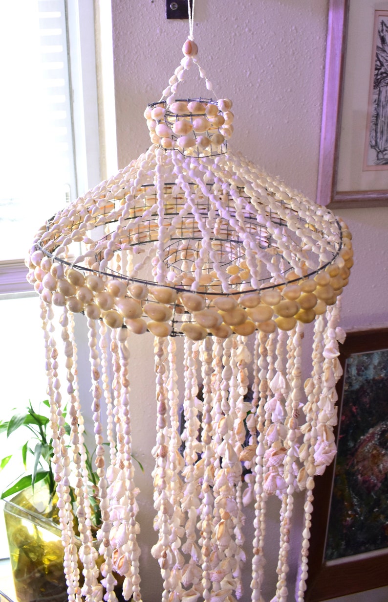 Vintage Cowrie Sea Shells Cascading Hand Made Chandelier - Etsy