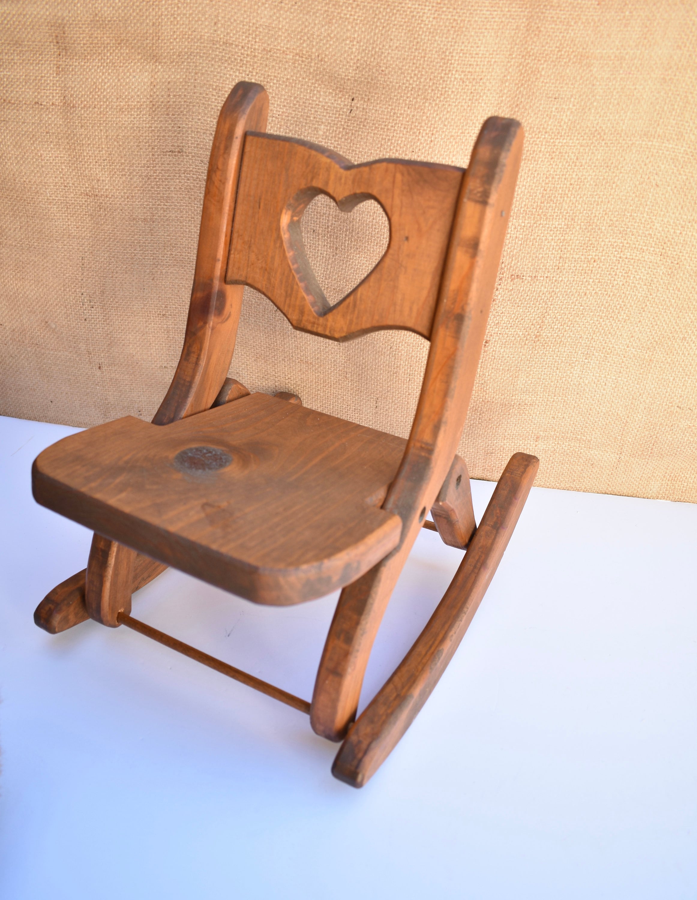 Retro Wooden Rocking Chair Doll & Teddy Bear Folding Big Heart - Etsy