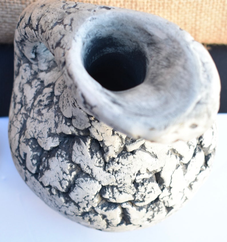 Stan Langwait Mt St Helens Volcanic Ash Art Pottery Pitcher Black ...