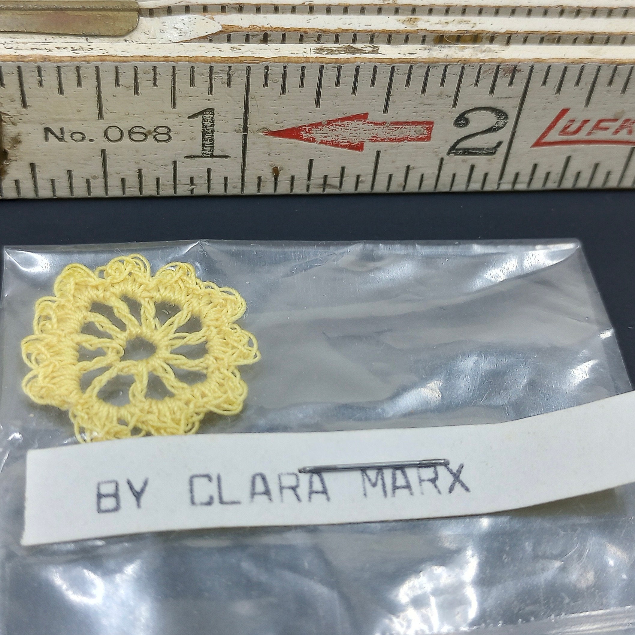 VTG Dollhouse Miniatures Yellow Checkered Apron & Yellow Doily - Etsy