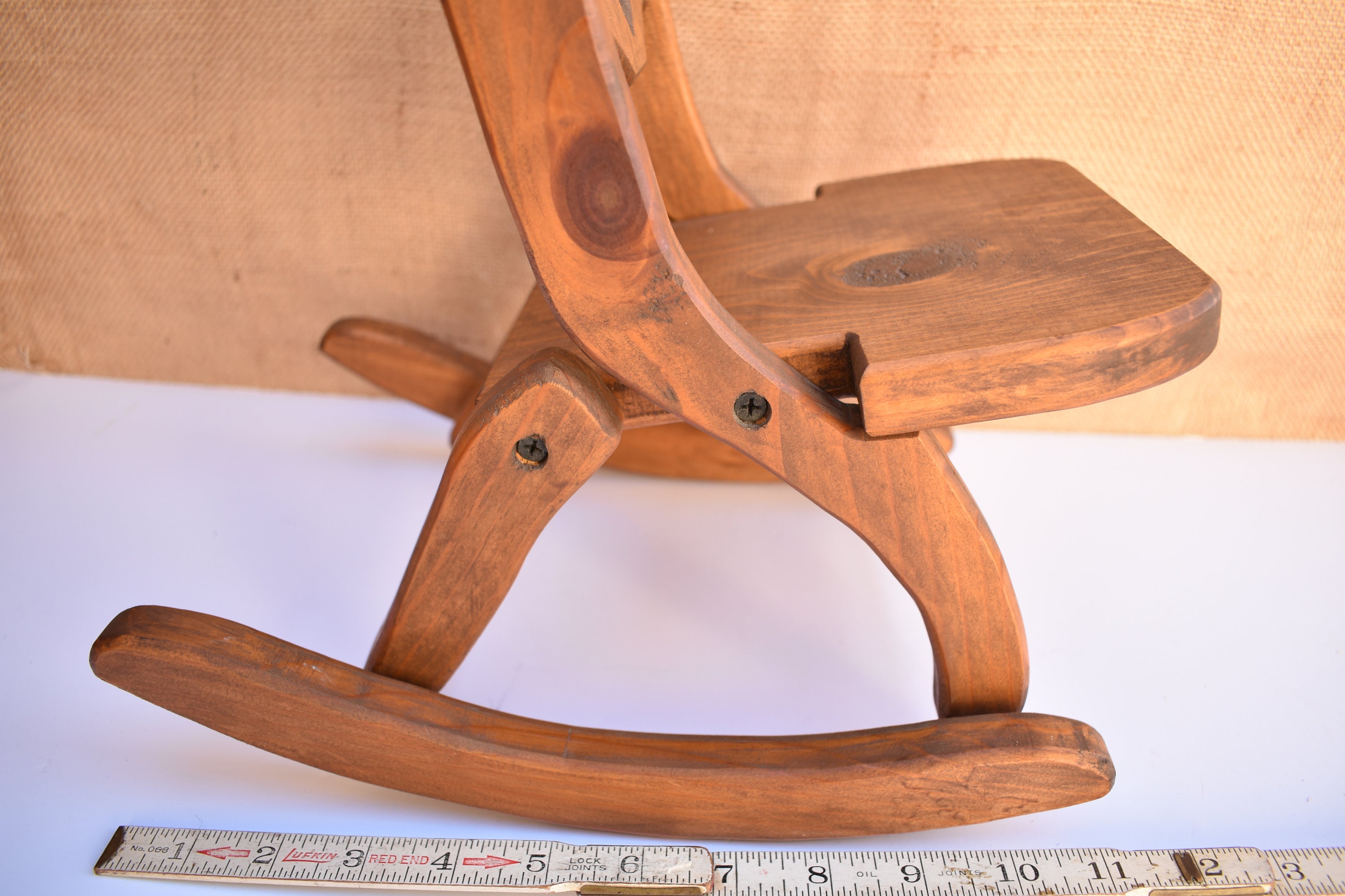 Retro Wooden Rocking Chair Doll & Teddy Bear Folding Big Heart - Etsy