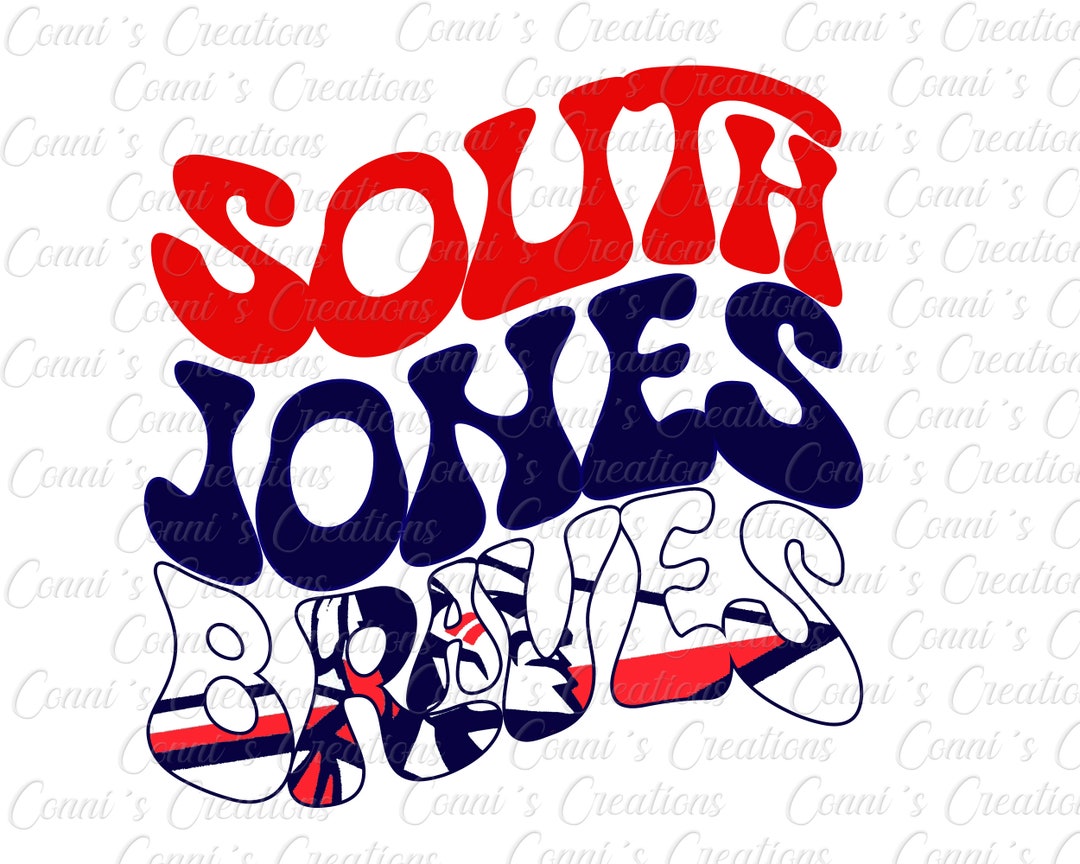 South Jones Braves Retro-groovy-digital Sublimation Design - Png - Etsy