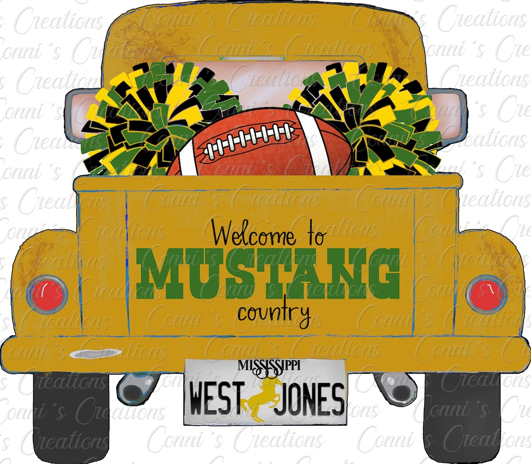 West Jones Mustangs Vintage Truck Digital Sublimation Design -png - Etsy