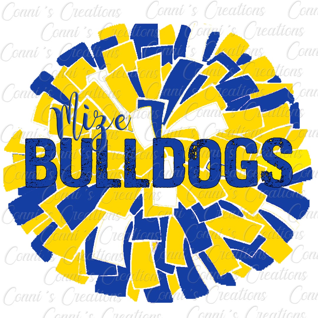 Mize Bulldogs Pom Pom Digital Sublimation Design - Png - Etsy