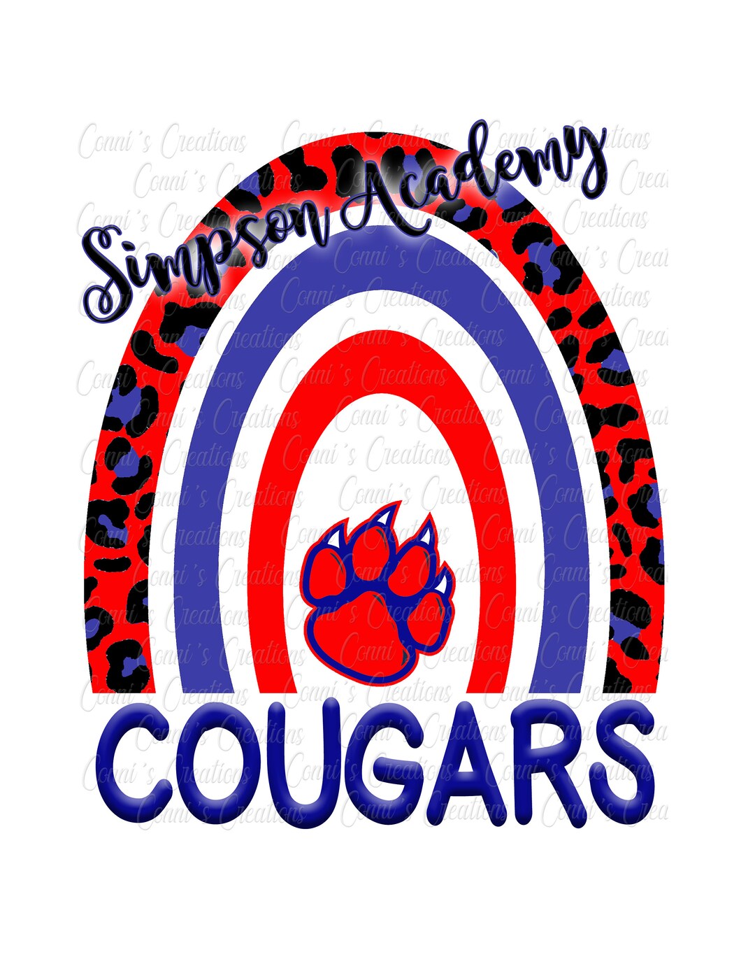 Simpson Academy Cougars Digital Sublimation Design - Png - Etsy