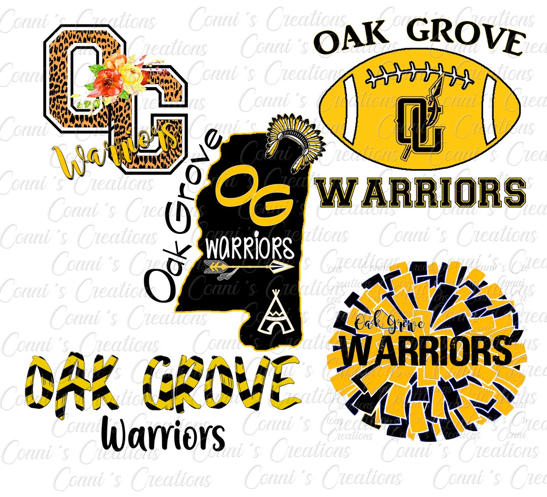 Oak Grove Warriors Collection/5 Digital Designs/sublimation -png - Etsy