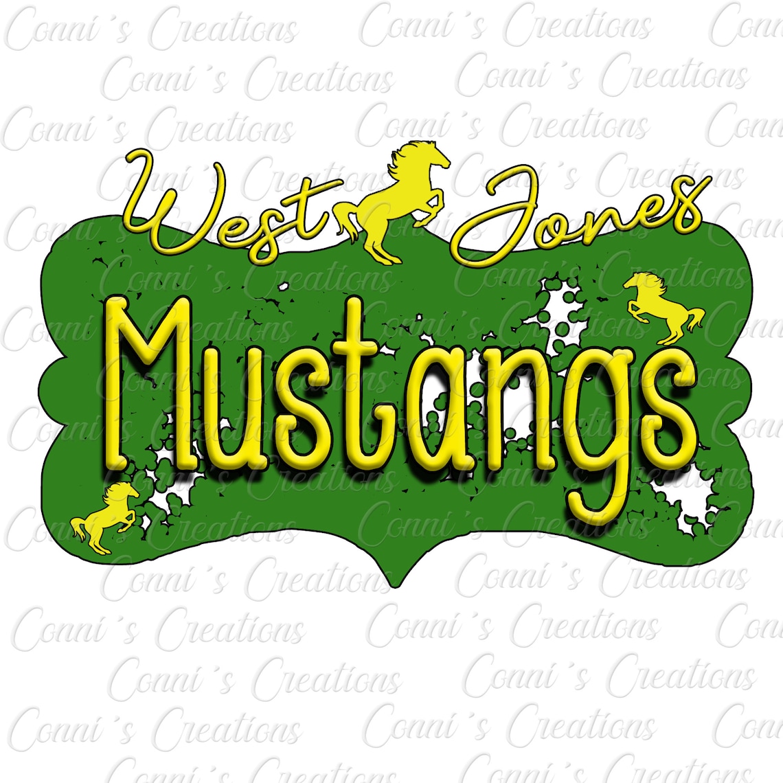 West Jones Mustangs Digital Sublimation Design Png - Etsy