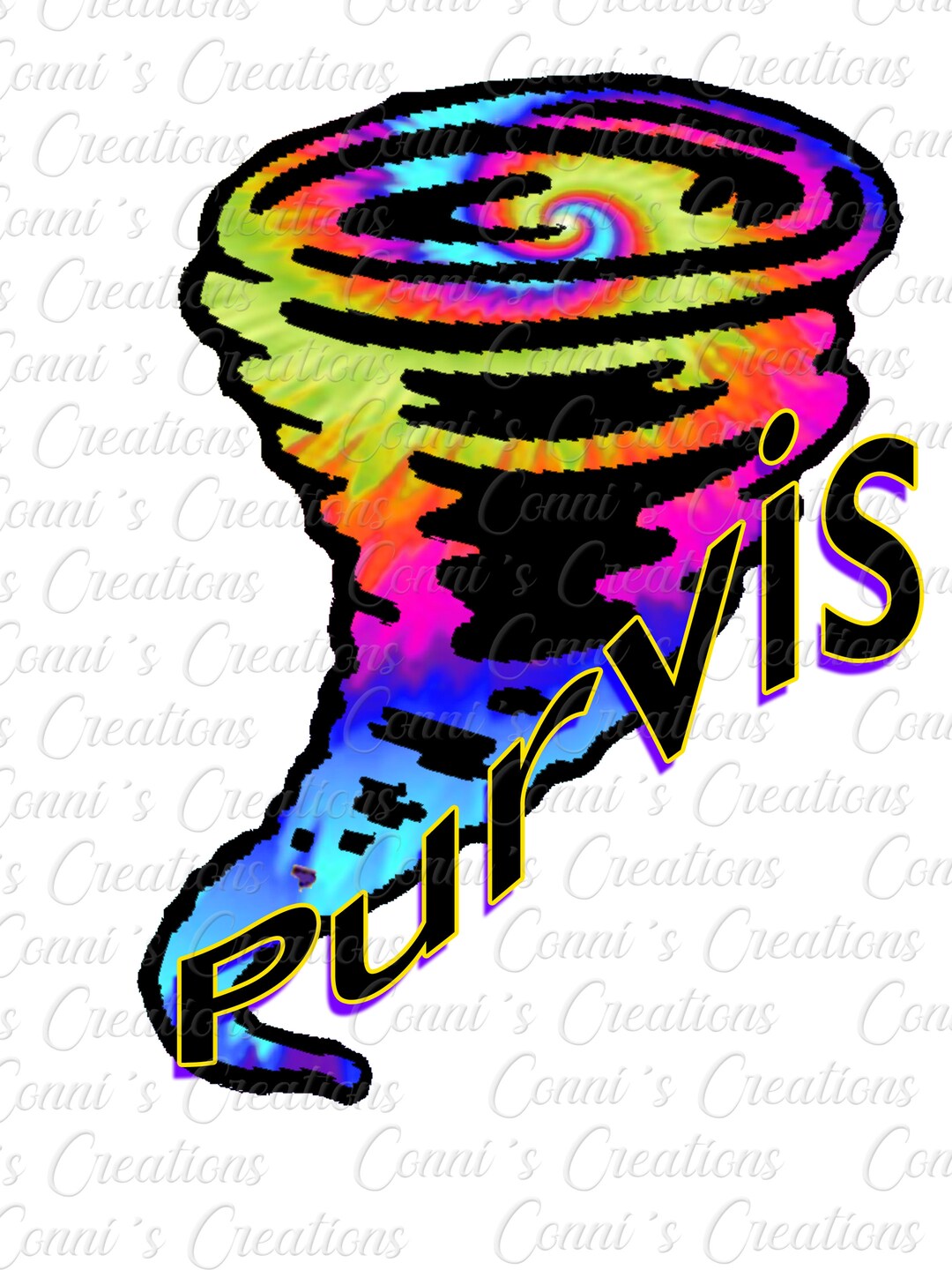 Purvis Tornadoes Tie Dye Digital Sublimation Design - Png - Etsy