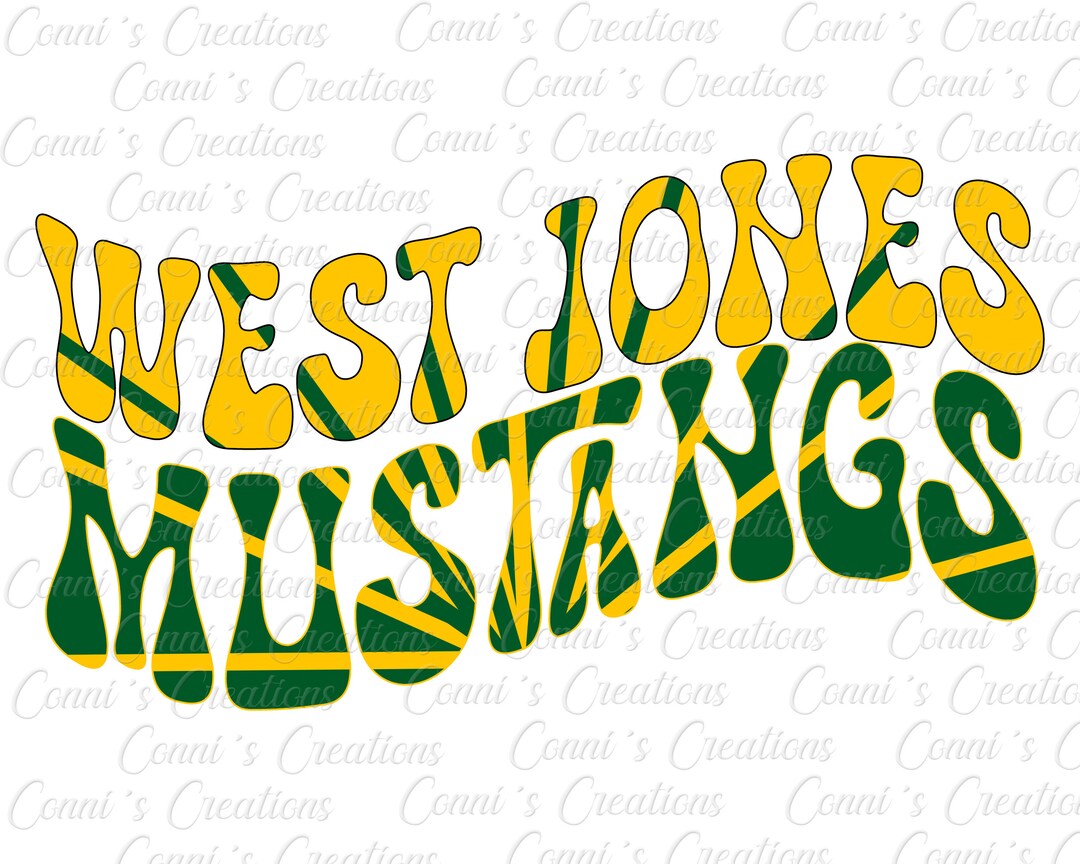 West Jones Mustangs Retro-groovy Digital Sublimation Design -png - Etsy
