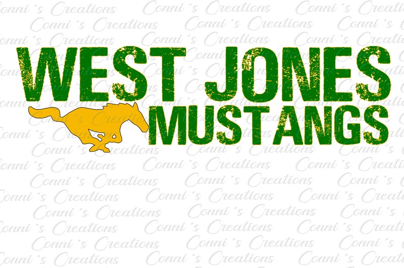 West Jones Mustangs Digital Sublimation Design - Png - Etsy