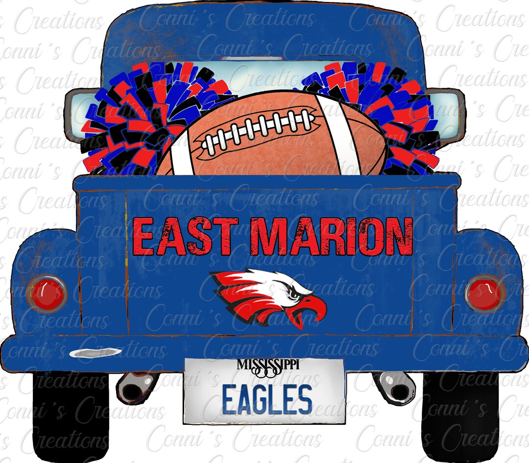 East Marion Eagles -vintage Truck-football- Sublimation Digital Design ...