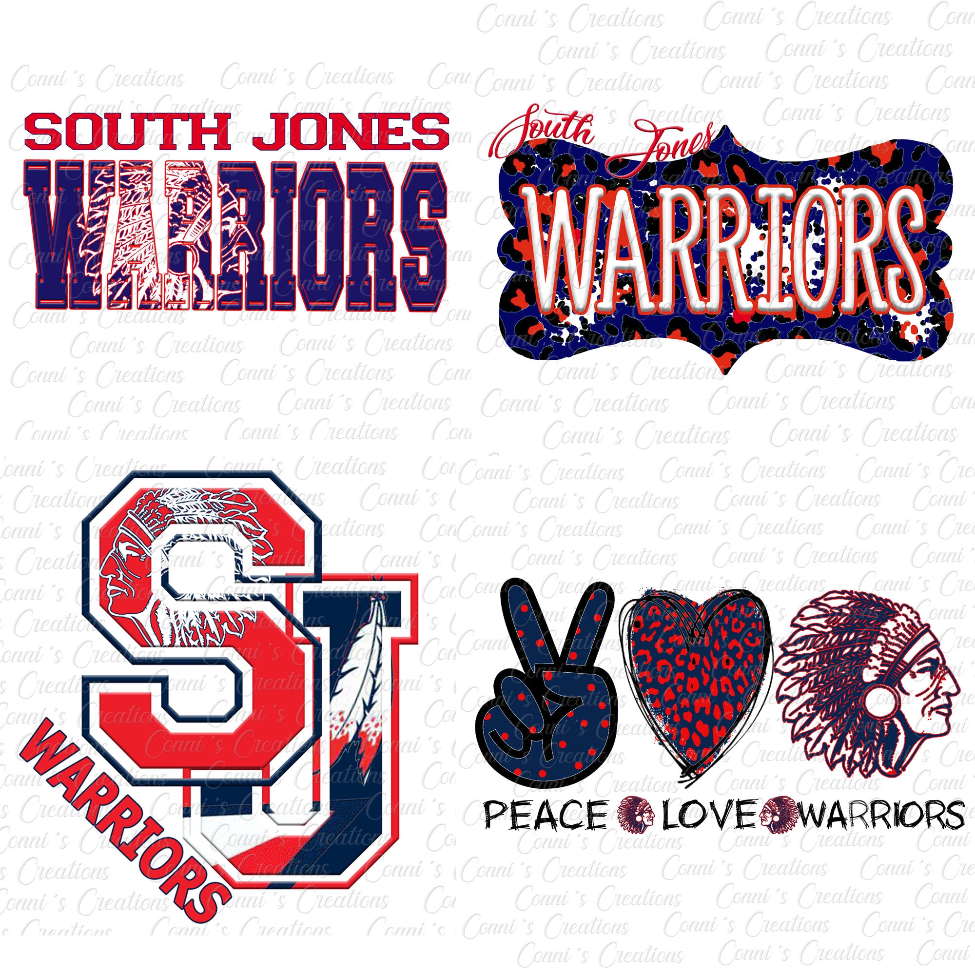 png South Jones Elementary Warriors digital Sublimation Design Art ...