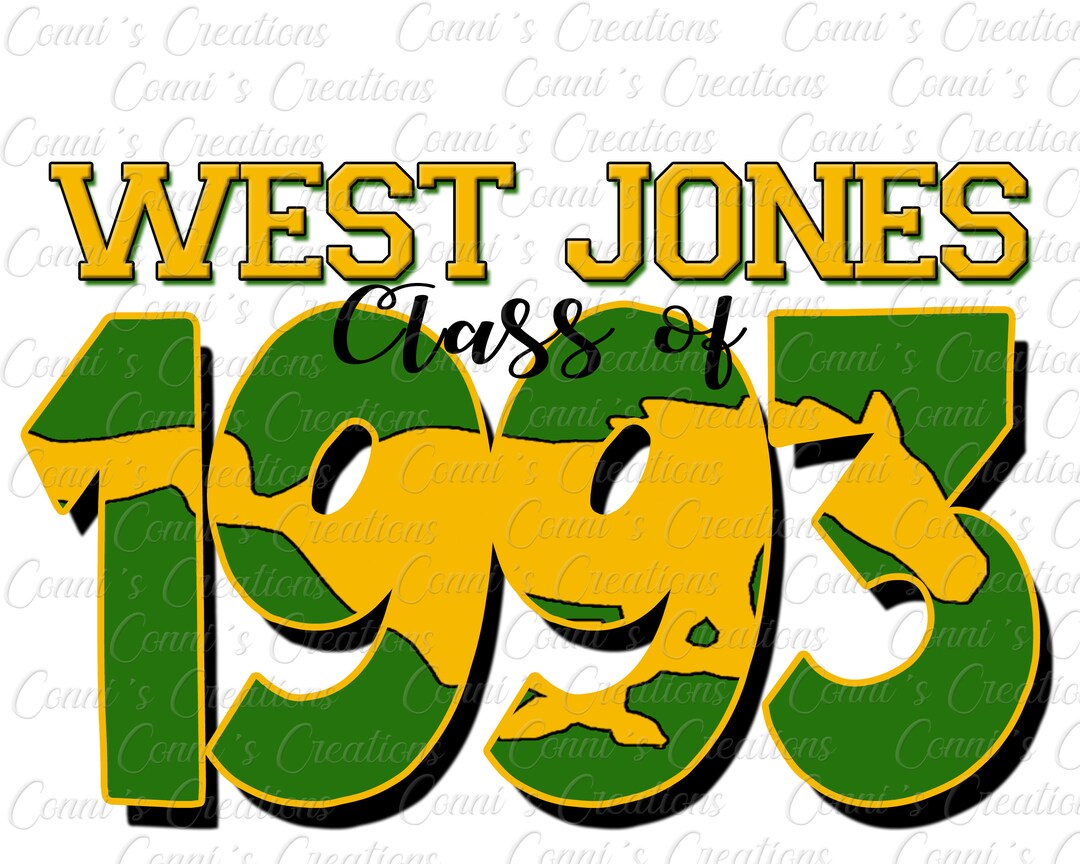 West Jones Mustangs-class of 1993-digital Sublimation Design - Etsy